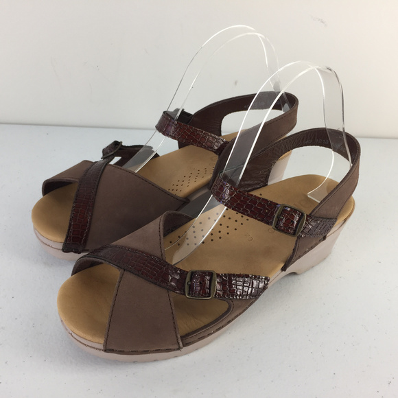 Sanita | Shoes | Sanita 4 95 9 Boho Brown Leather Sandals Clog | Poshmark
